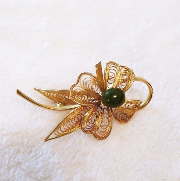 Vintage | Jewelry | Genuine Jade Pin | Poshmark
